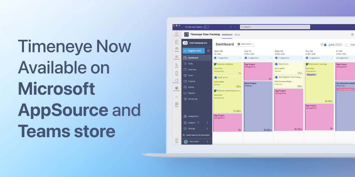 Timeneye Now Available on Microsoft AppSource and Teams store